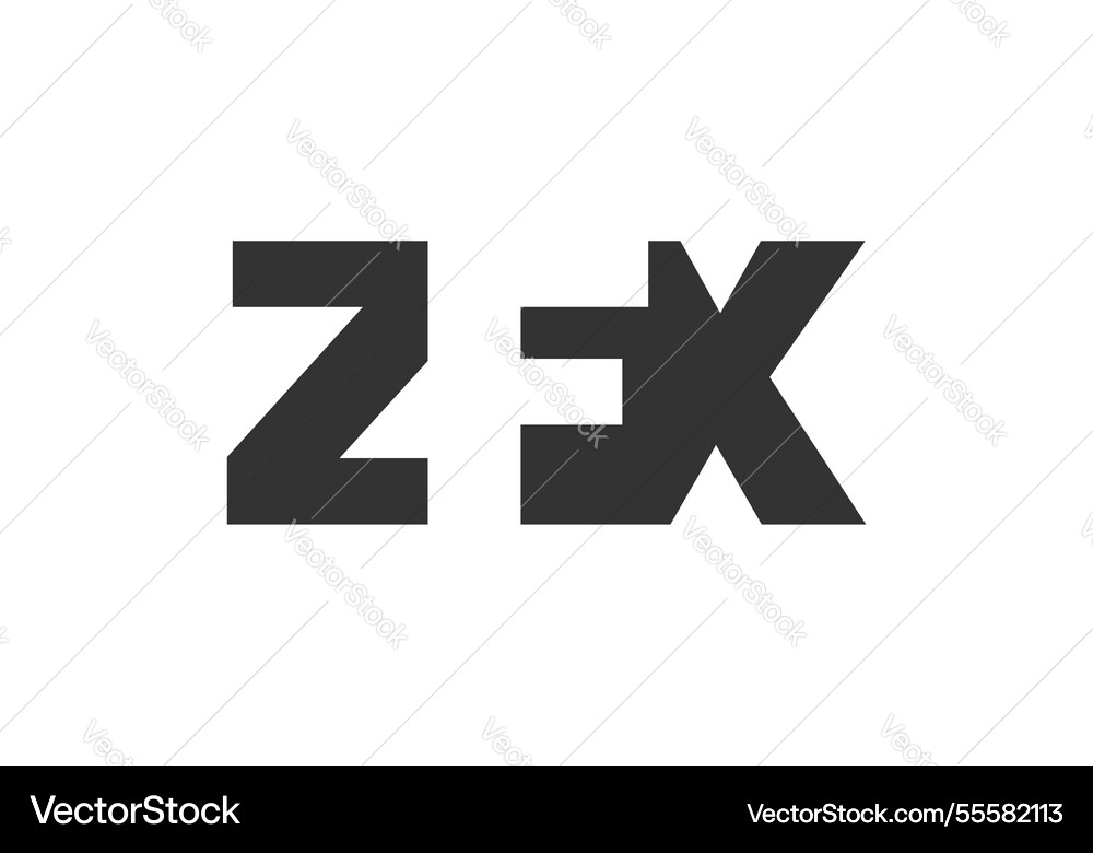 Zfx logo design initial letter z f x bold font Vector Image