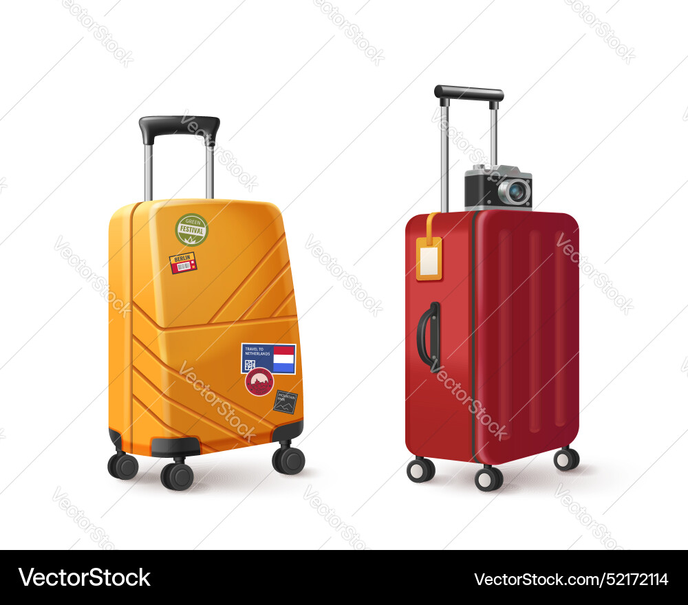3d travel suitcase realistic luggage icon Vector Image
