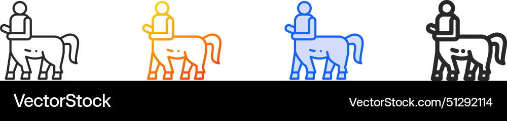 Centaur iconthin linear gradient blue stroke Vector Image