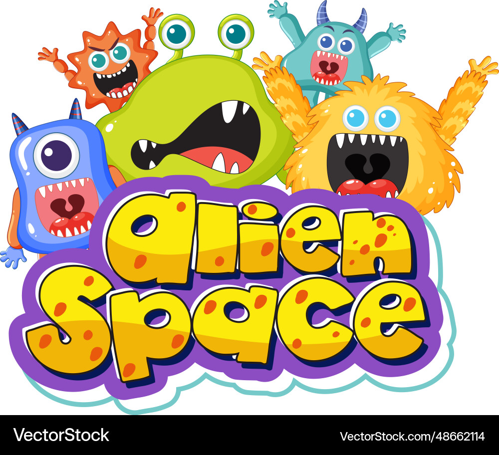 Cute alien monster cartoon character friends Vector Image
