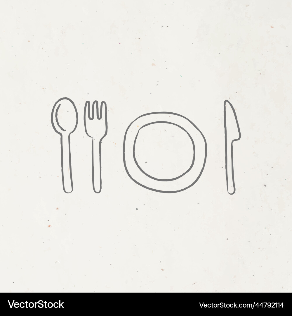 Cute cuttlery and plate set design element Vector Image