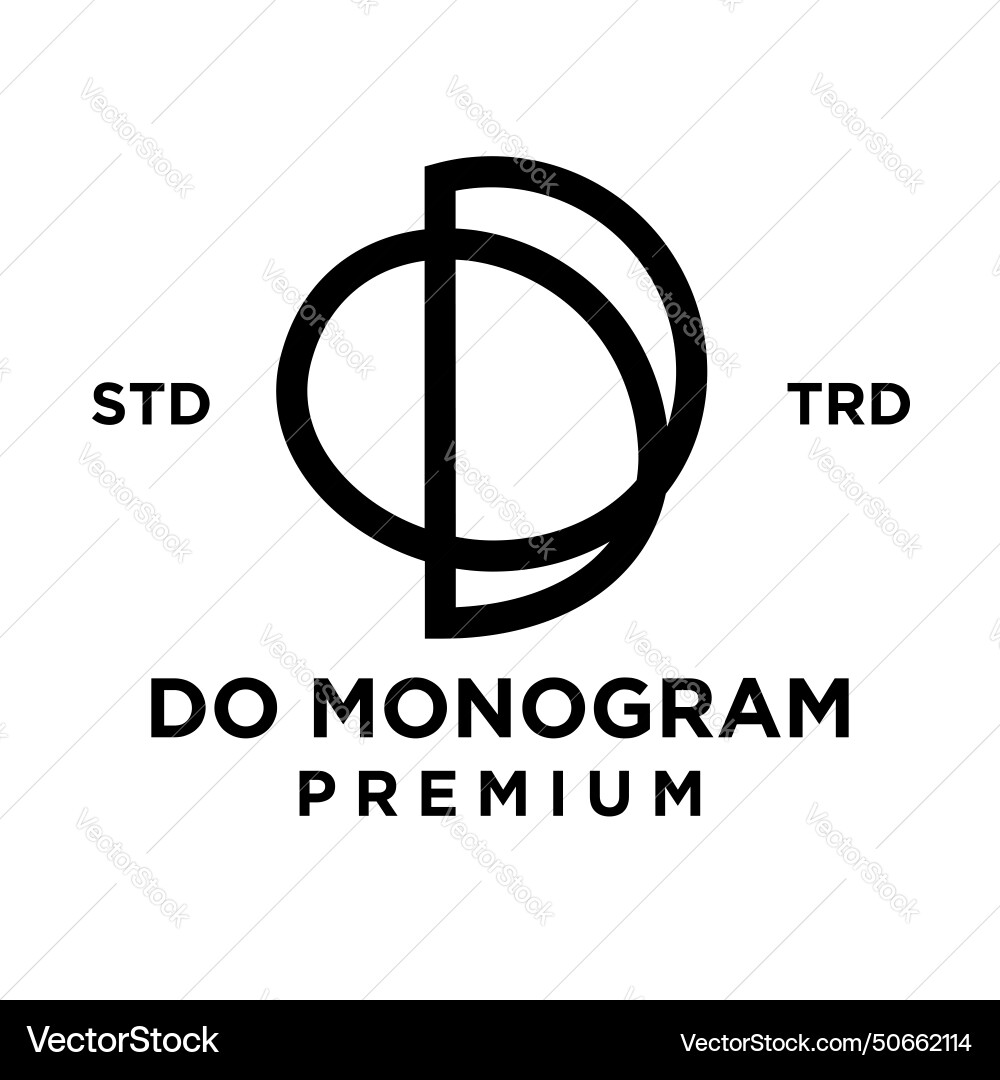 Do letter initial logo icon template Royalty Free Vector