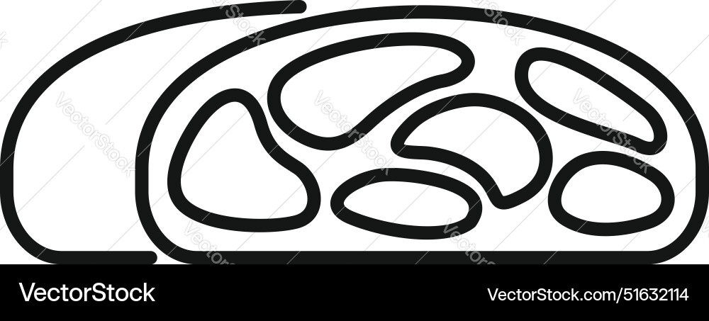 Line icon style of a salami Royalty Free Vector Image