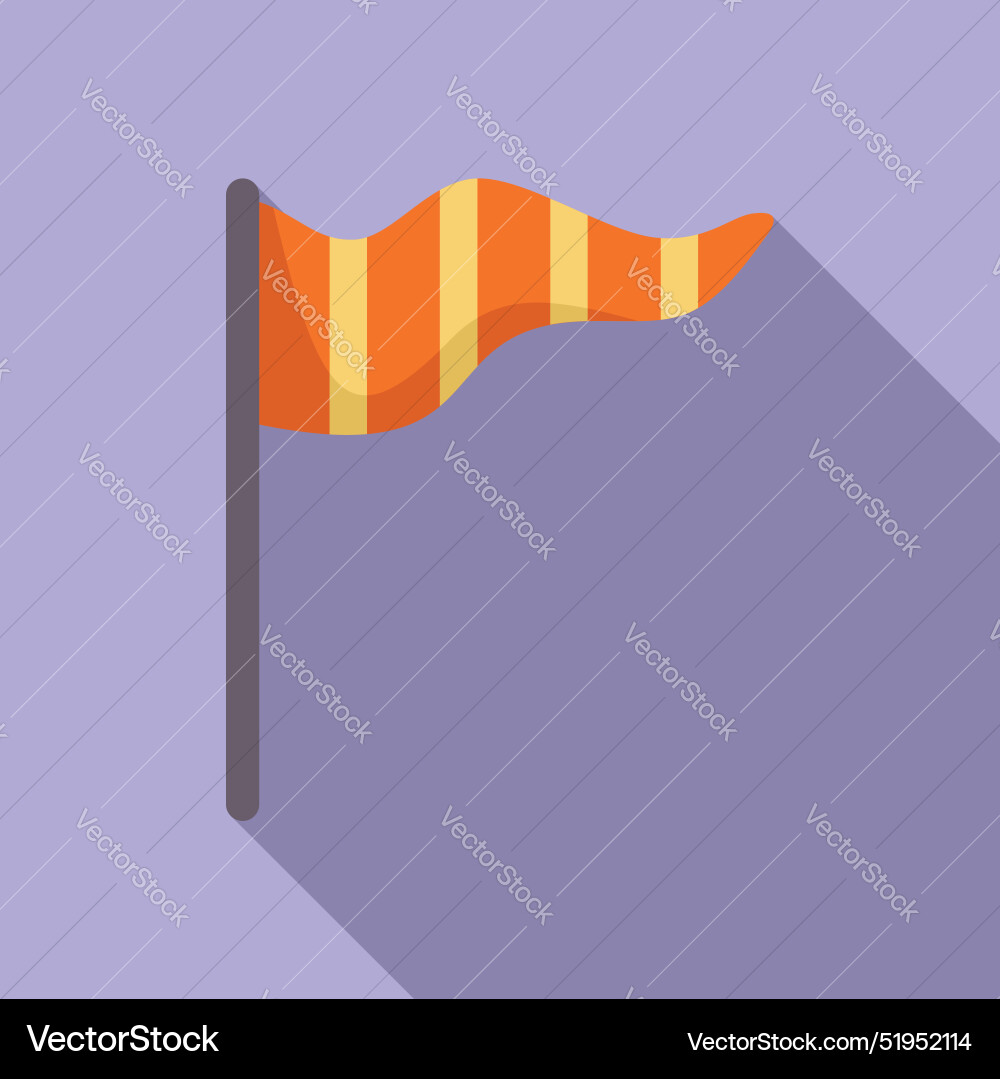 Orange and yellow windsock showing wind direction Vector Image