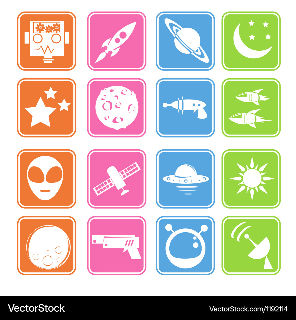 Outer space icon basic style Royalty Free Vector Image