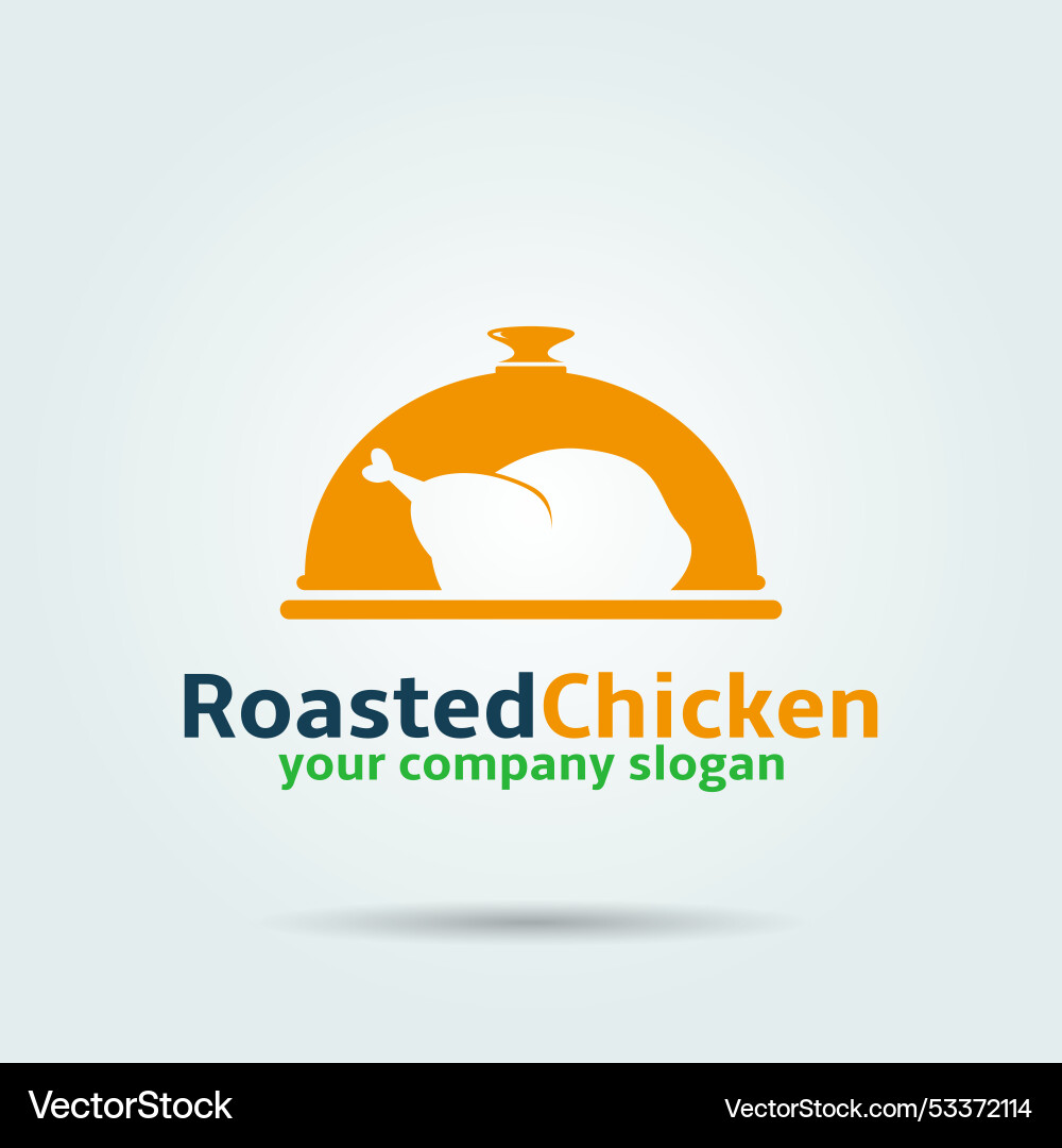 Roasted chicken logo Royalty Free Vector Image