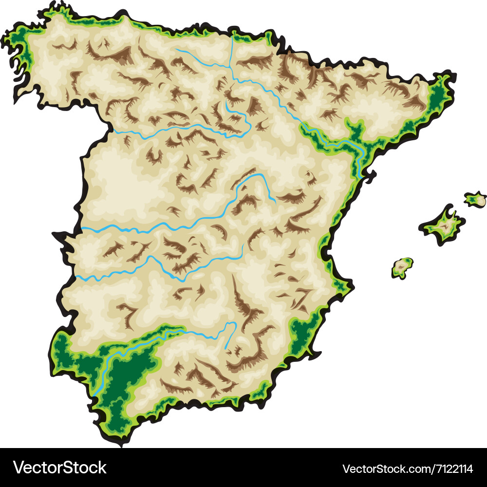Spain map Royalty Free Vector Image - VectorStock