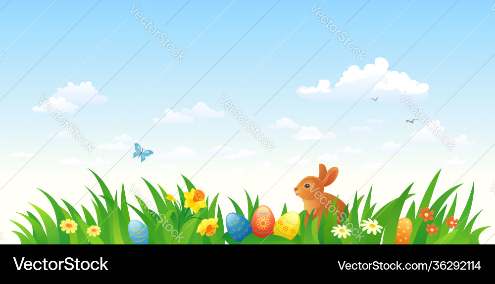 Spring Easter Landscape Royalty Free Vector Image