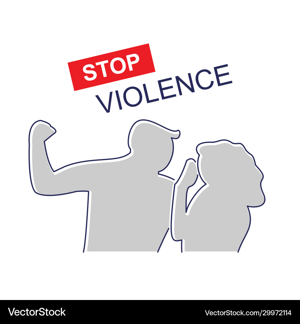 Stoppen Sie häusliche Gewalt Lizenzfreies Vektorbild