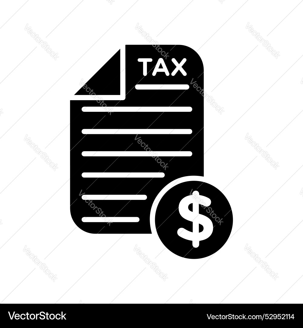 Tax icon isolated on white background Royalty Free Vector