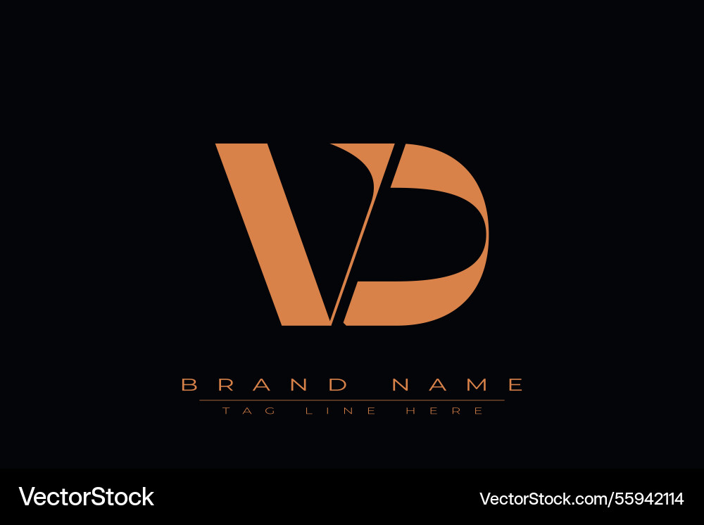 Vd initial letter logo design Royalty Free Vector Image