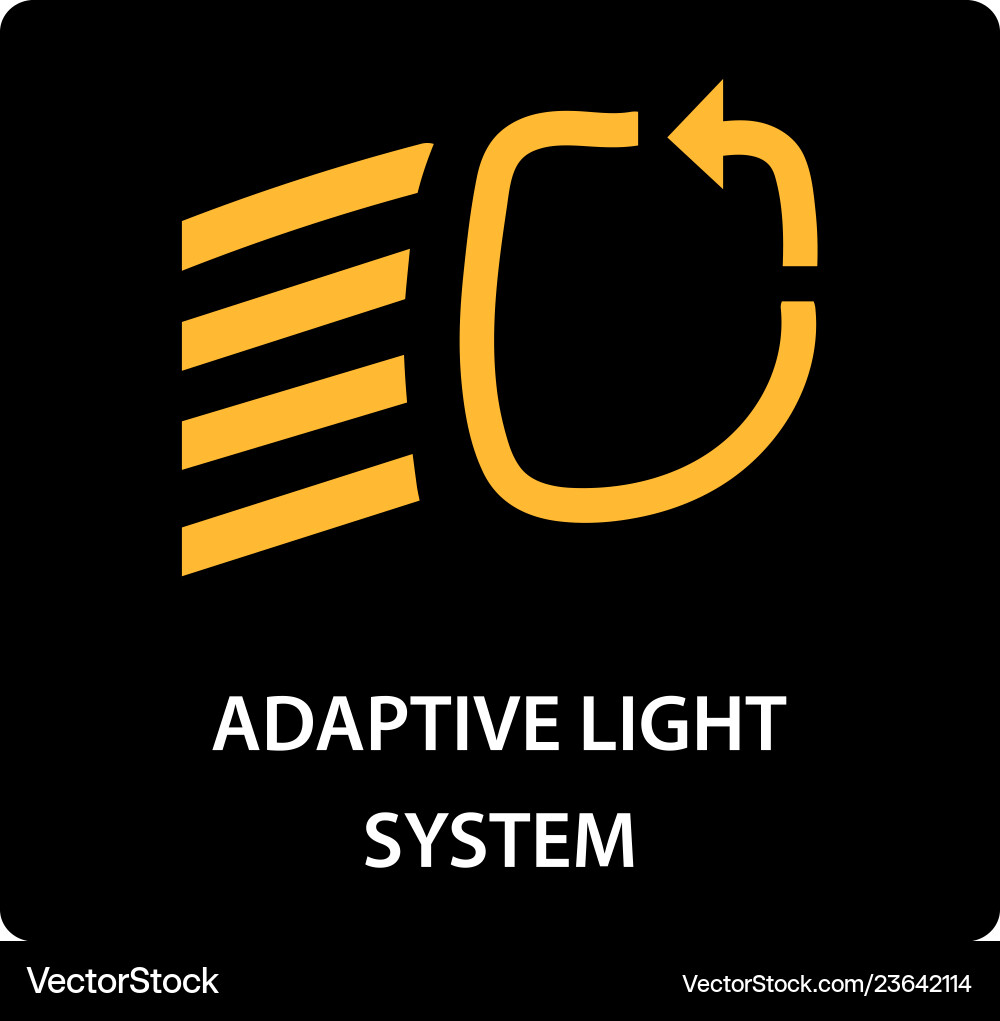 Warning dashboard car icon adaptive light system Vector Image