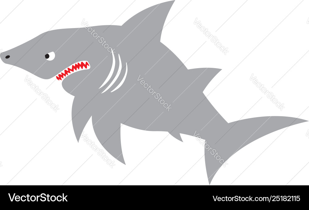 Big shark drawing Royalty Free Vector Image - VectorStock