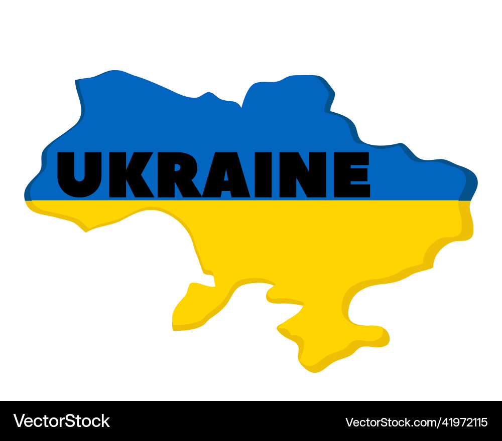 Blue and yellow map of ukraine Royalty Free Vector Image