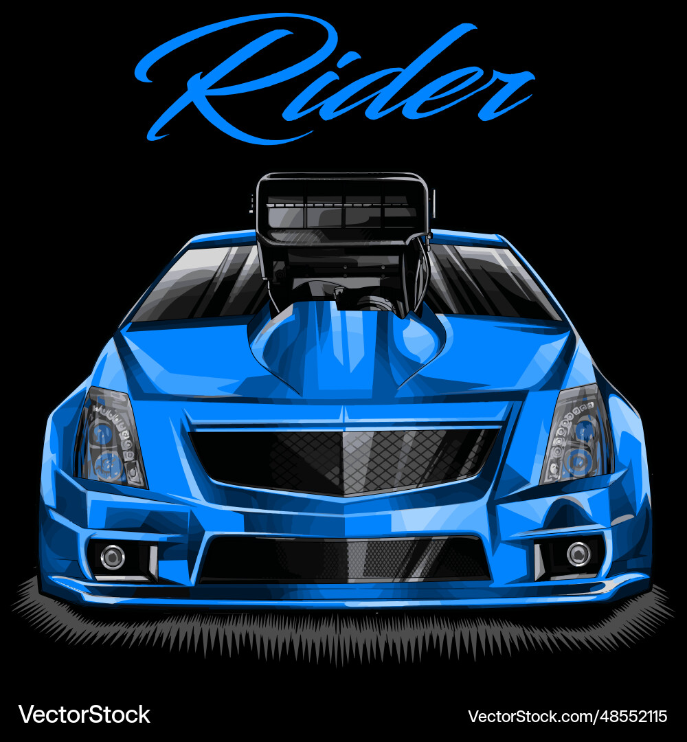 Blue drag race with black strip Royalty Free Vector Image