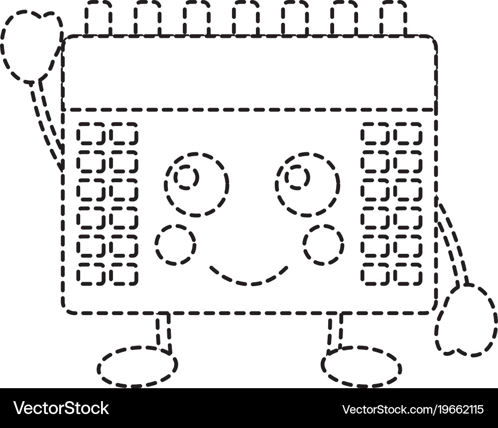 Calendar event cute kawaii cartoon Royalty Free Vector Image