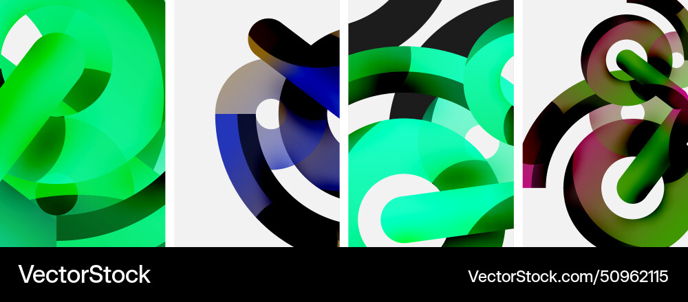 Circle geometric abstract posters Royalty Free Vector Image