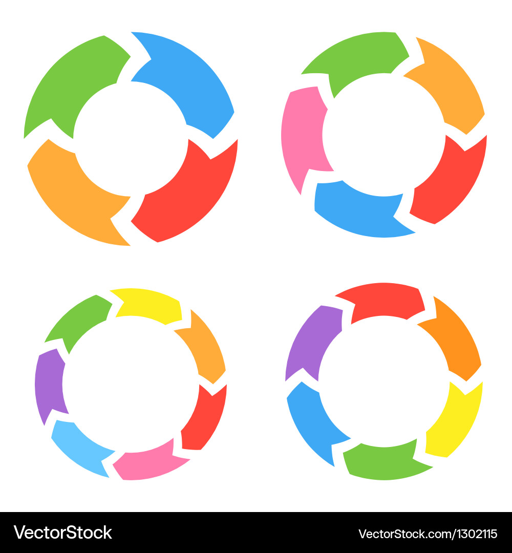 Color circle arrows set Royalty Free Vector Image