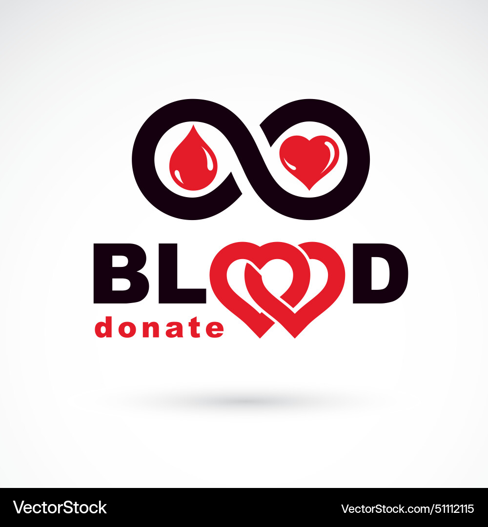 Donate blood inscription isolated on white Vector Image