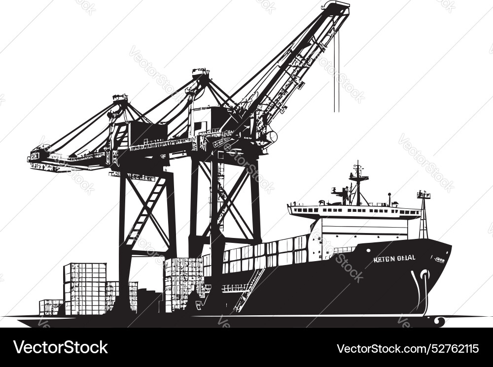 Freight forwarders industrial cargo ship loading Vector Image