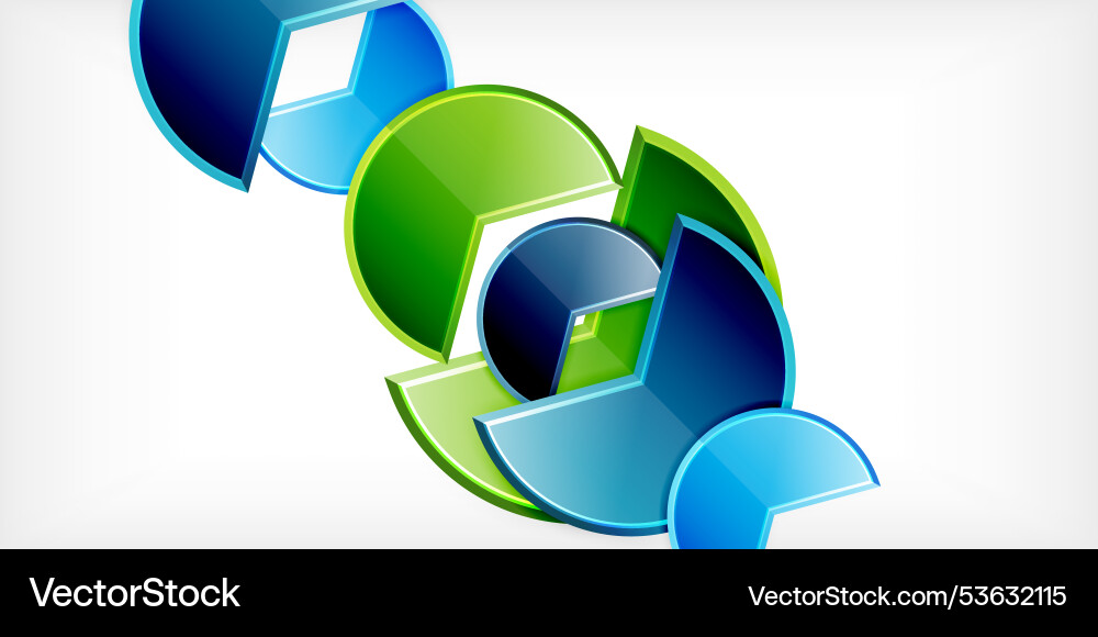 Glass reflective geometric round shapes background