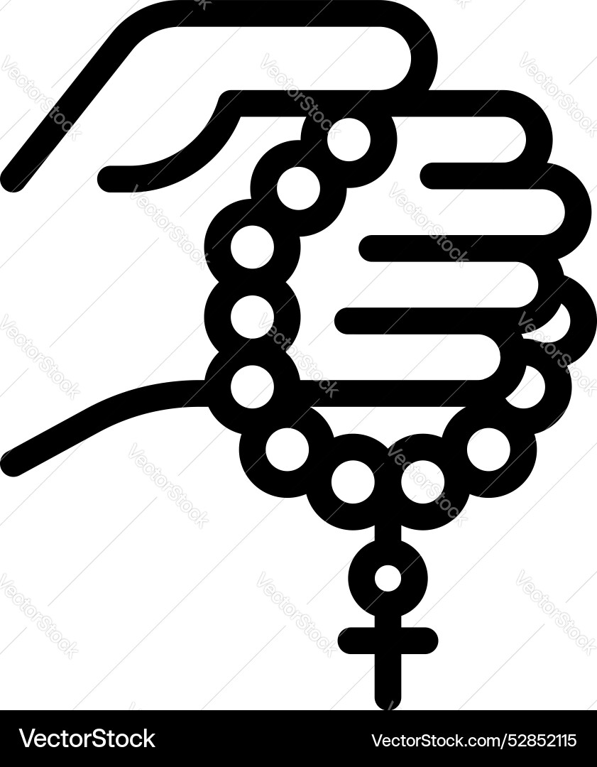 Hands holding rosary beads praying for hope Vector Image