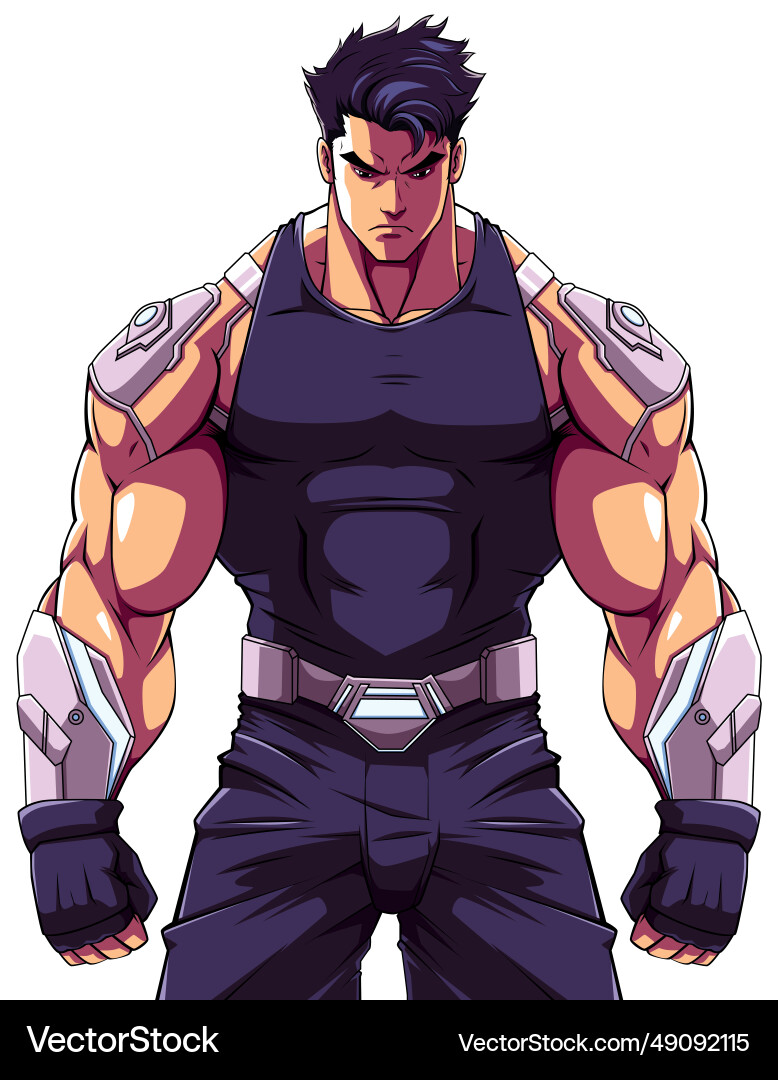 High tech manga superhero isolated Royalty Free Vector Image