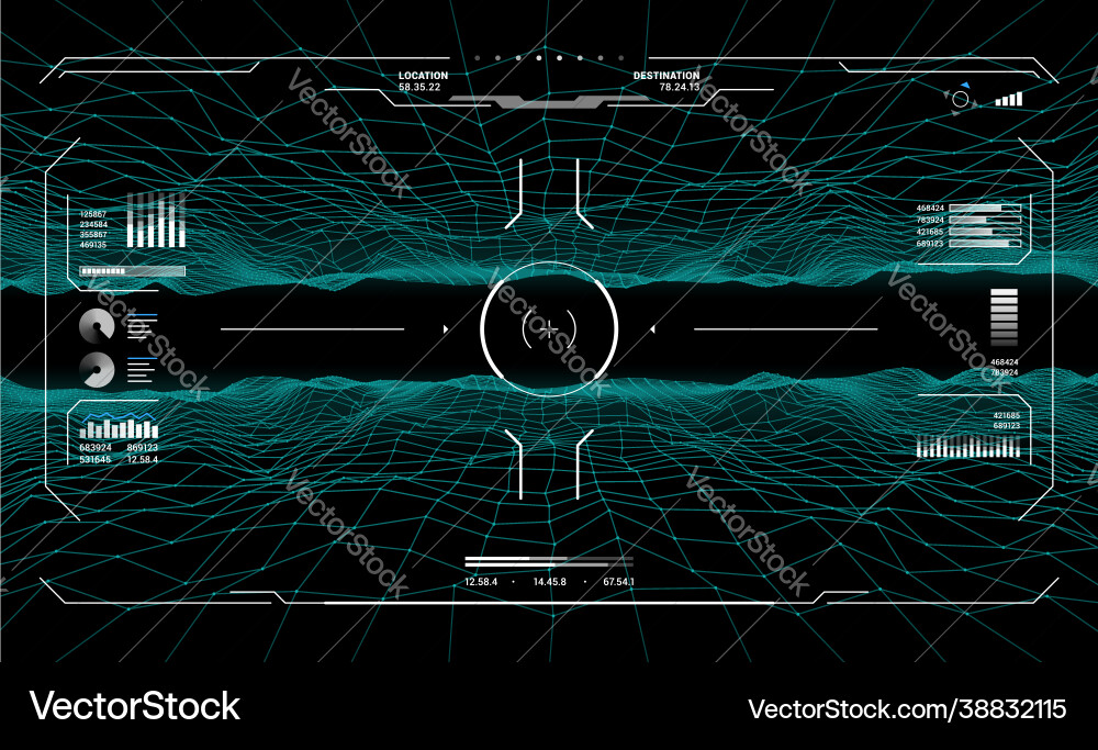 Hud target aim controls screen interface Vector Image