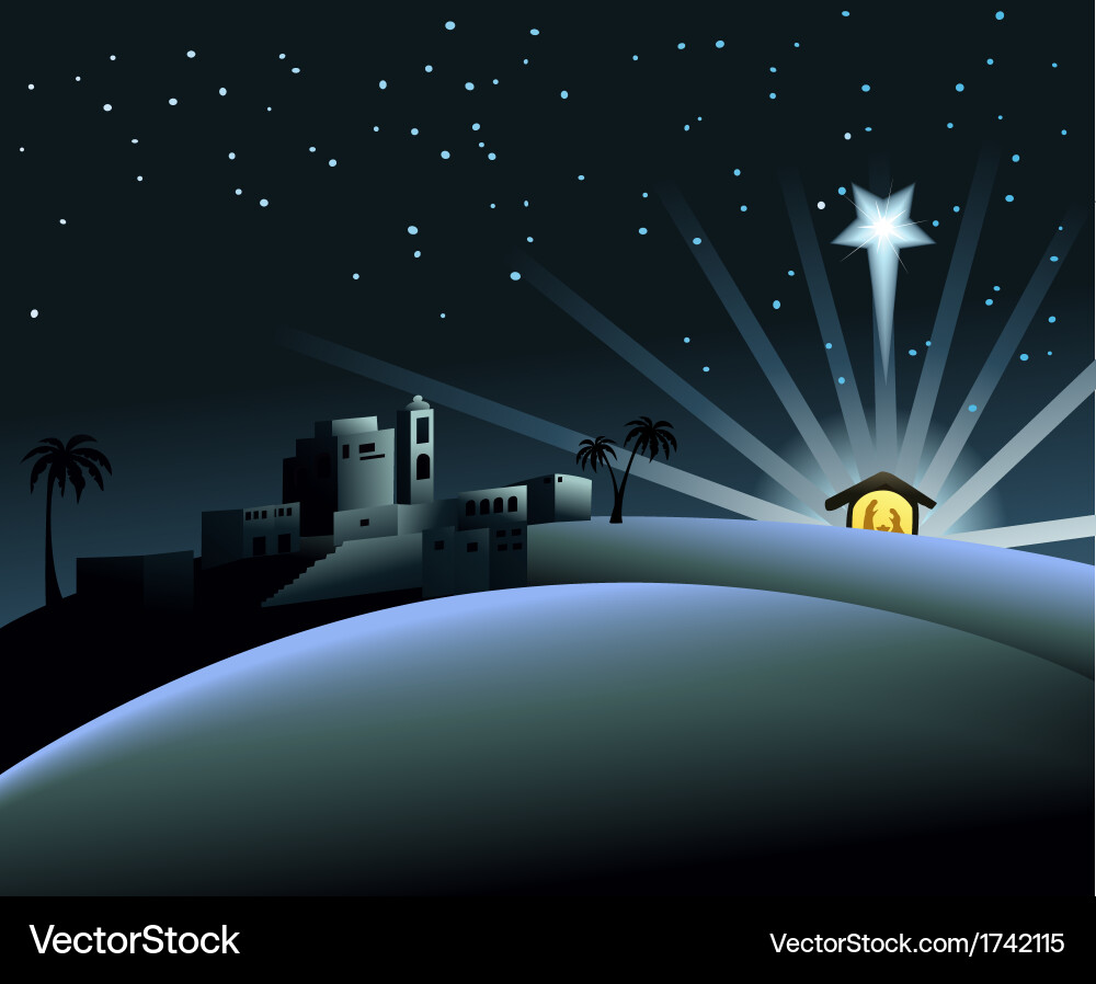 Nativity Star Scene Royalty Free Vector Image - VectorStock