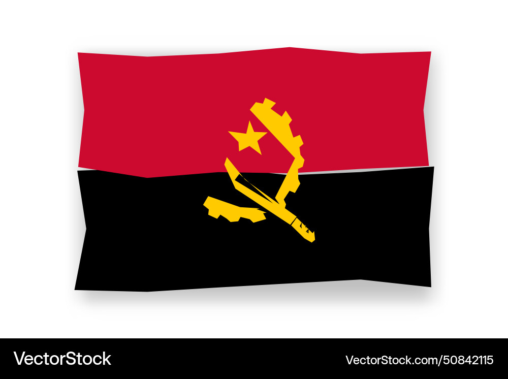 Papercut flag of angola Royalty Free Vector Image