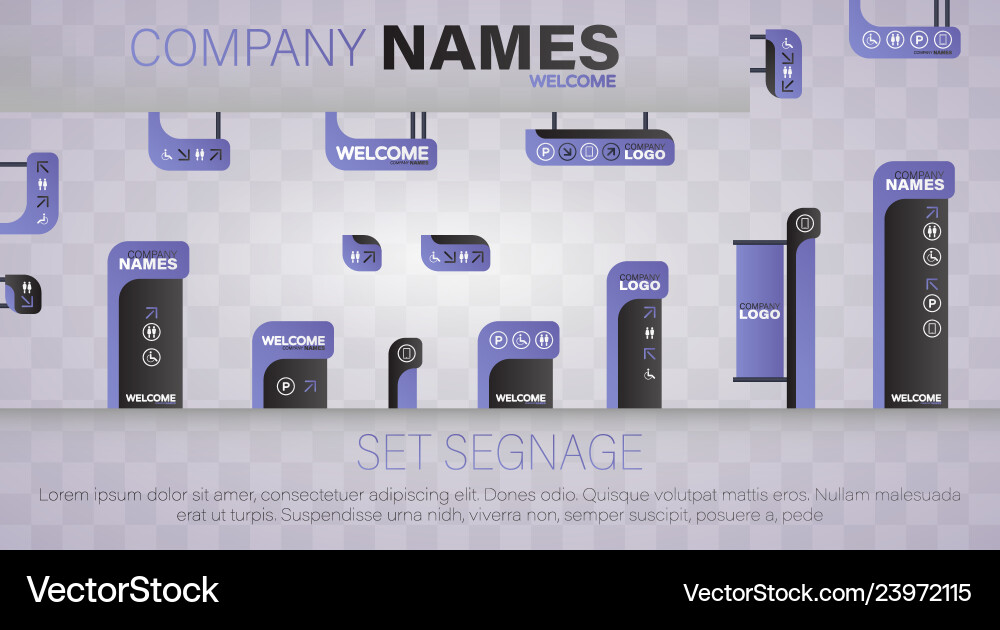 Set signage Royalty Free Vector Image - VectorStock