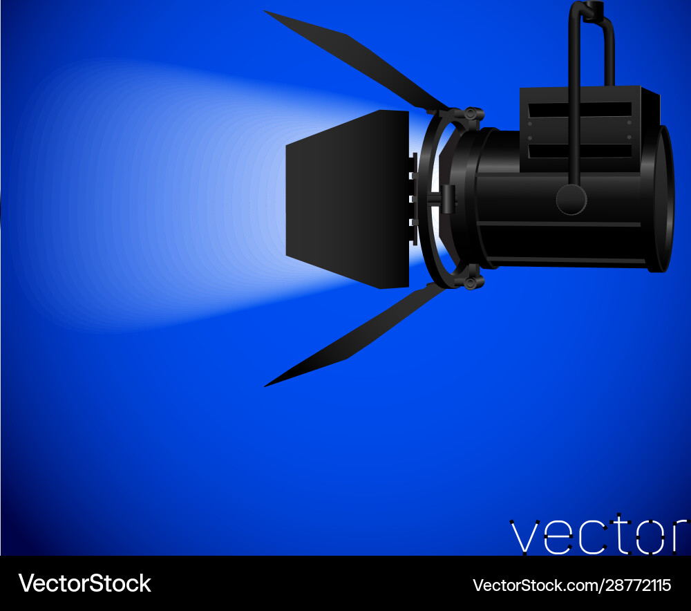 Spotlight with light beam Royalty Free Vector Image