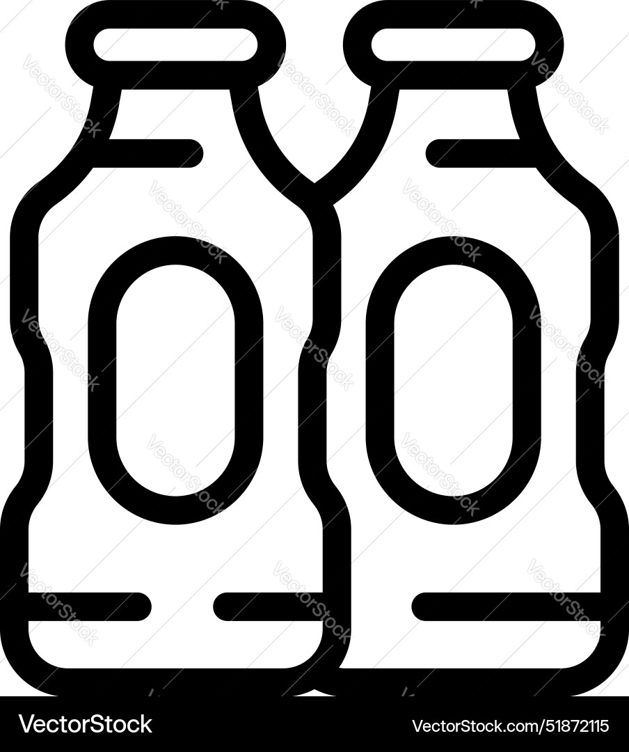 Two bottles standing side by sharing a label Vector Image