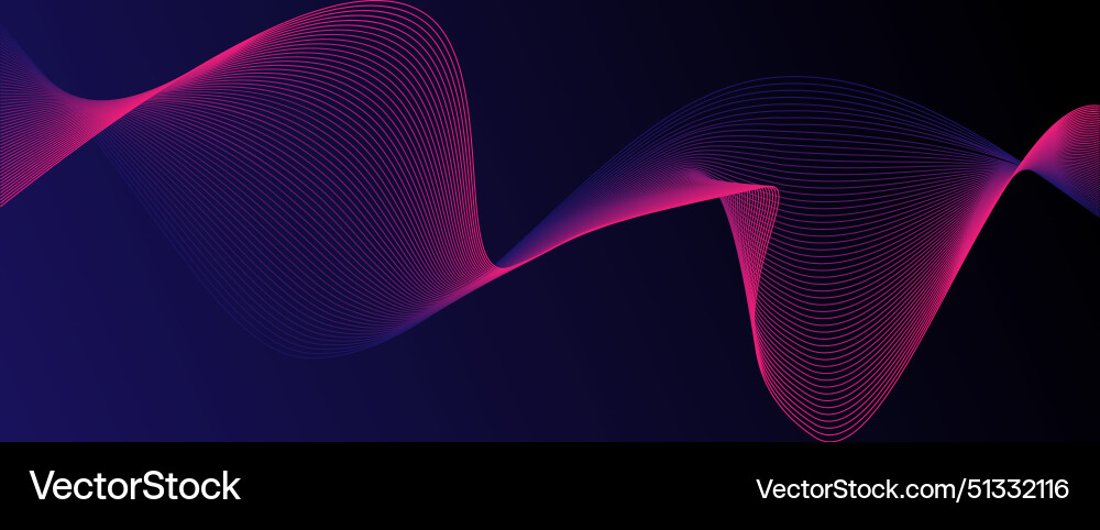 Abstract dark blue line wavy background Royalty Free Vector