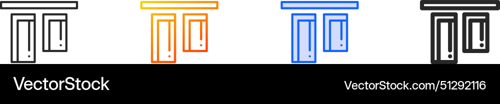 Center align iconthin linear gradient blue stroke Vector Image