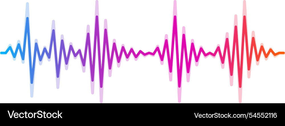Colorful sound waves are visualizing audio signal Vector Image