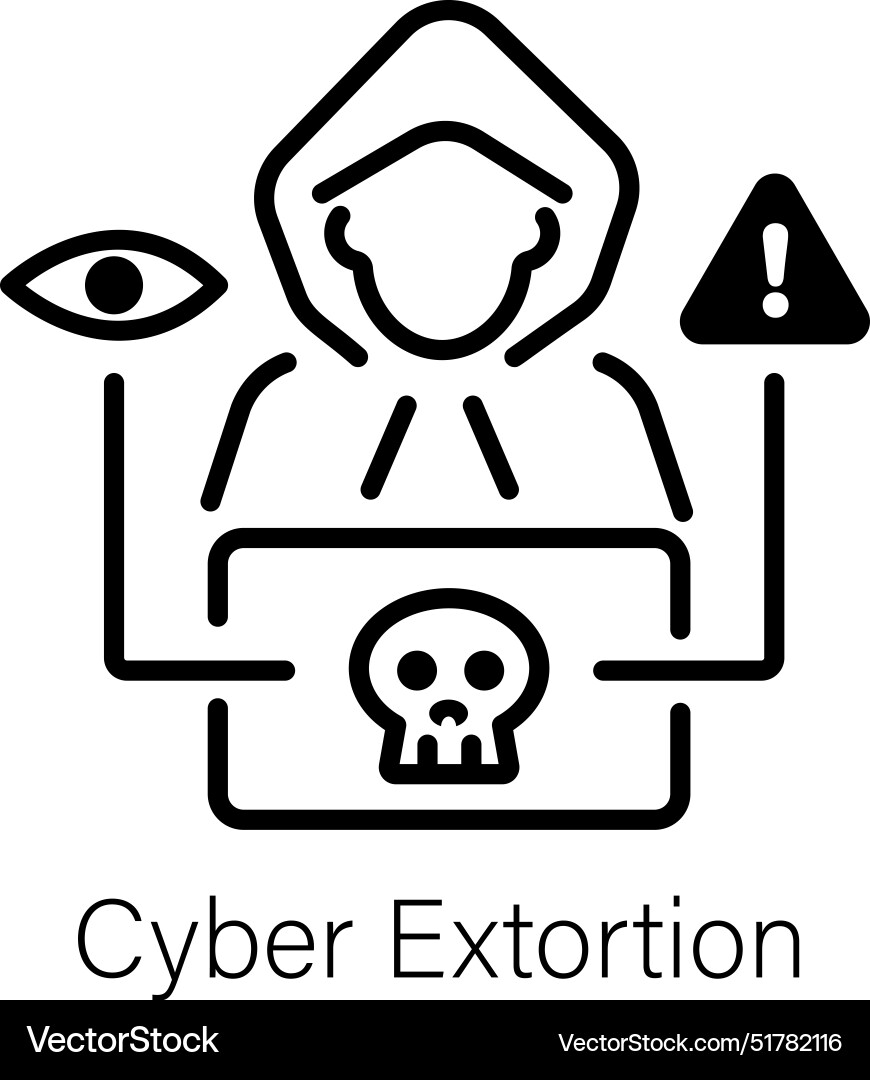 Cyber extortion Royalty Free Vector Image - VectorStock