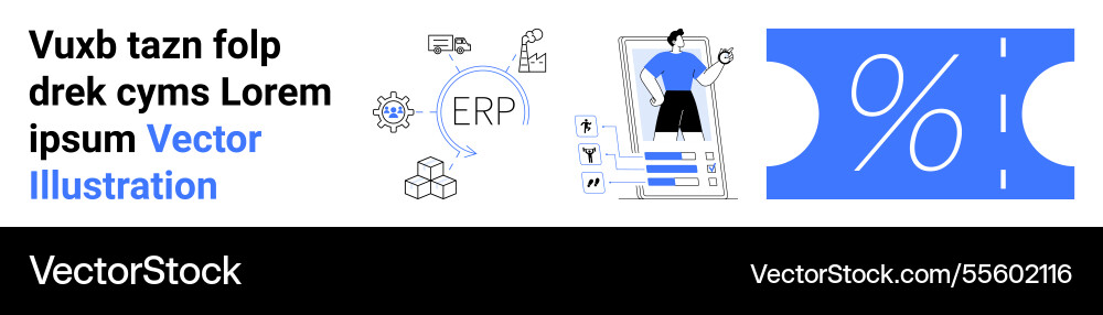 Erp software integration with data analytics Vector Image