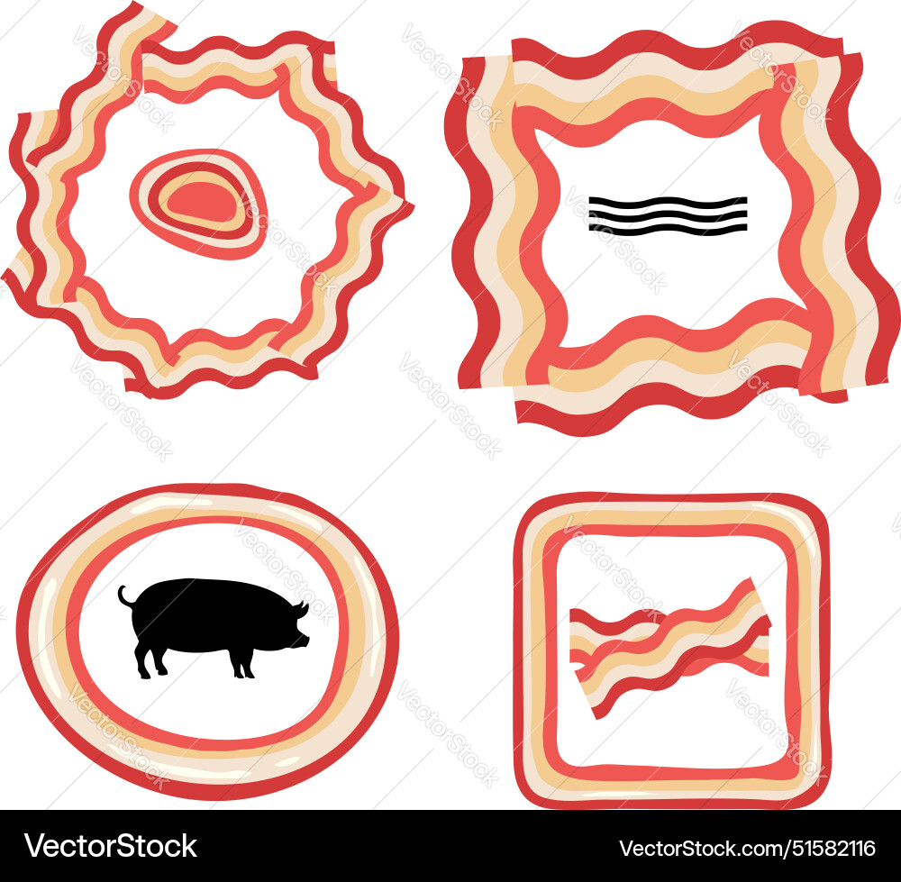 Flat bacon design food Royalty Free Vector Image