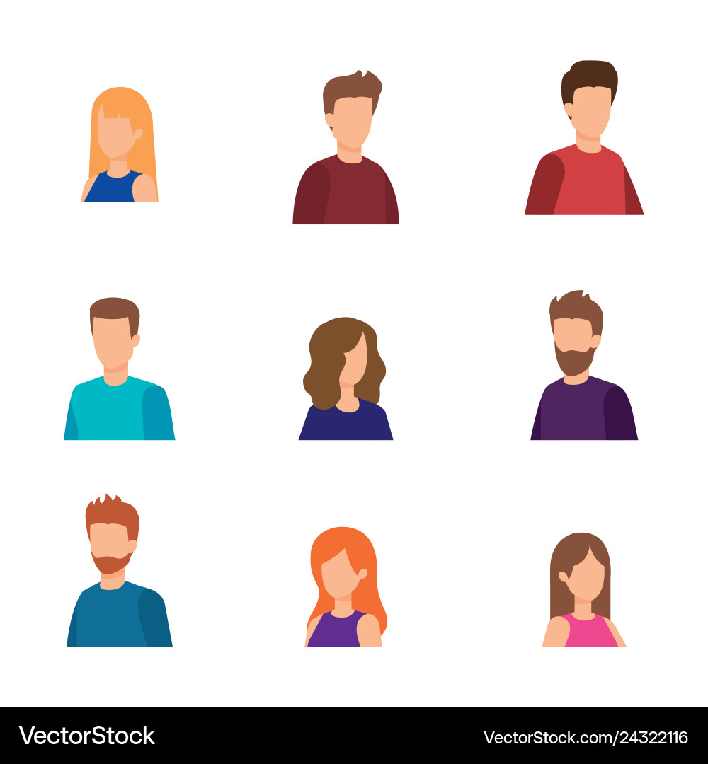 Group of people characters Royalty Free Vector Image