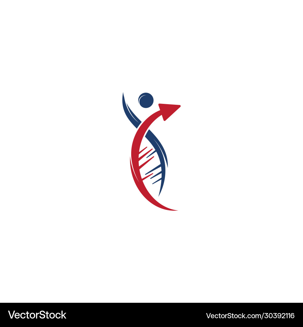 Human dna and genetic logo design Royalty Free Vector Image