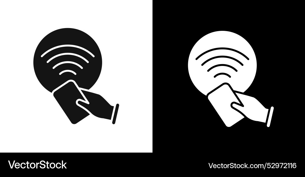 Nfc wireless payment icon flat line symbol set Vector Image