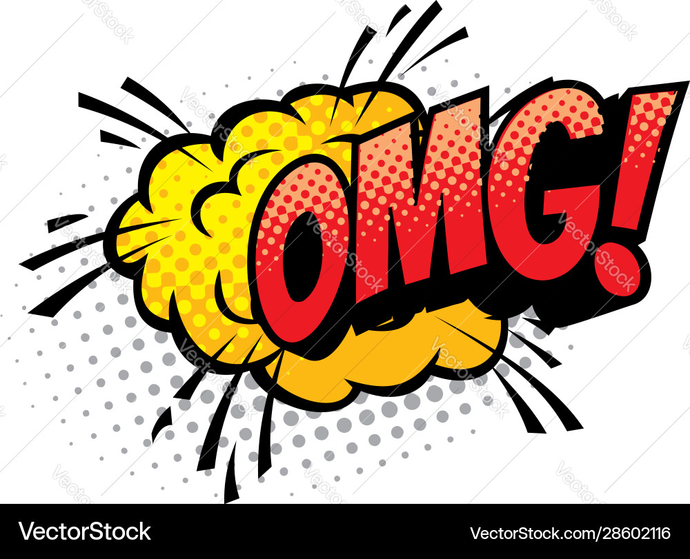Omg cartoon comic book sound pop cloud blast Vector Image