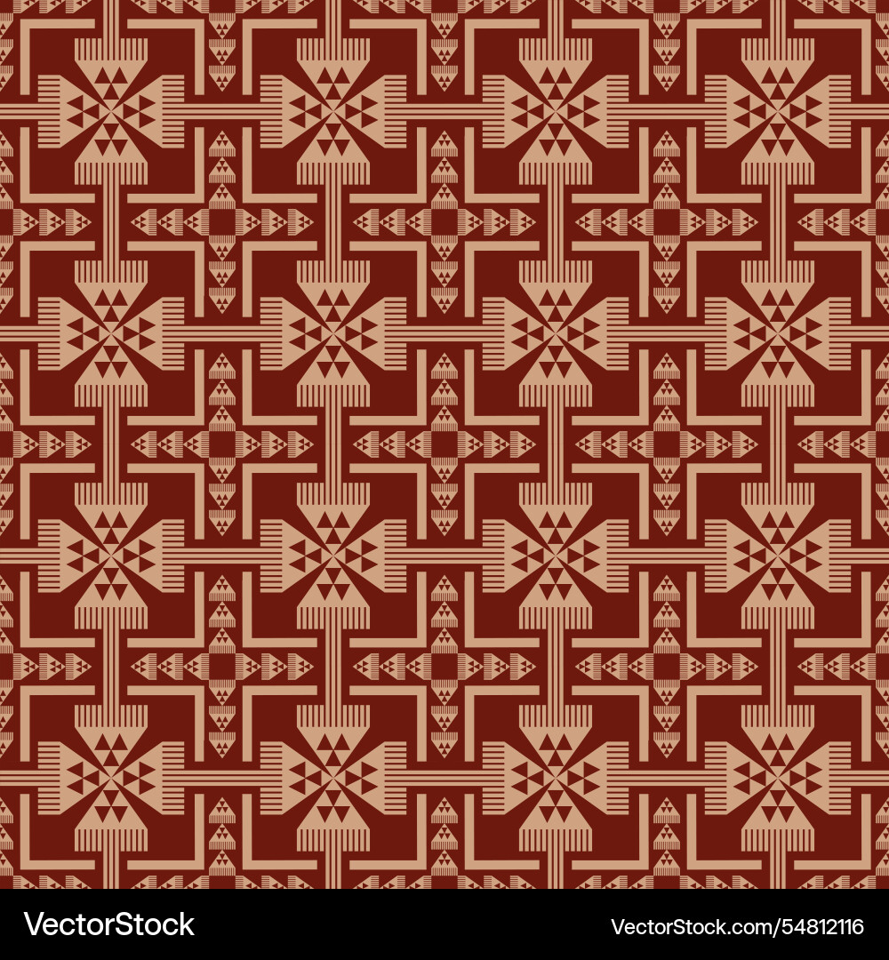 Red-gold native american geometric pattern Vector Image