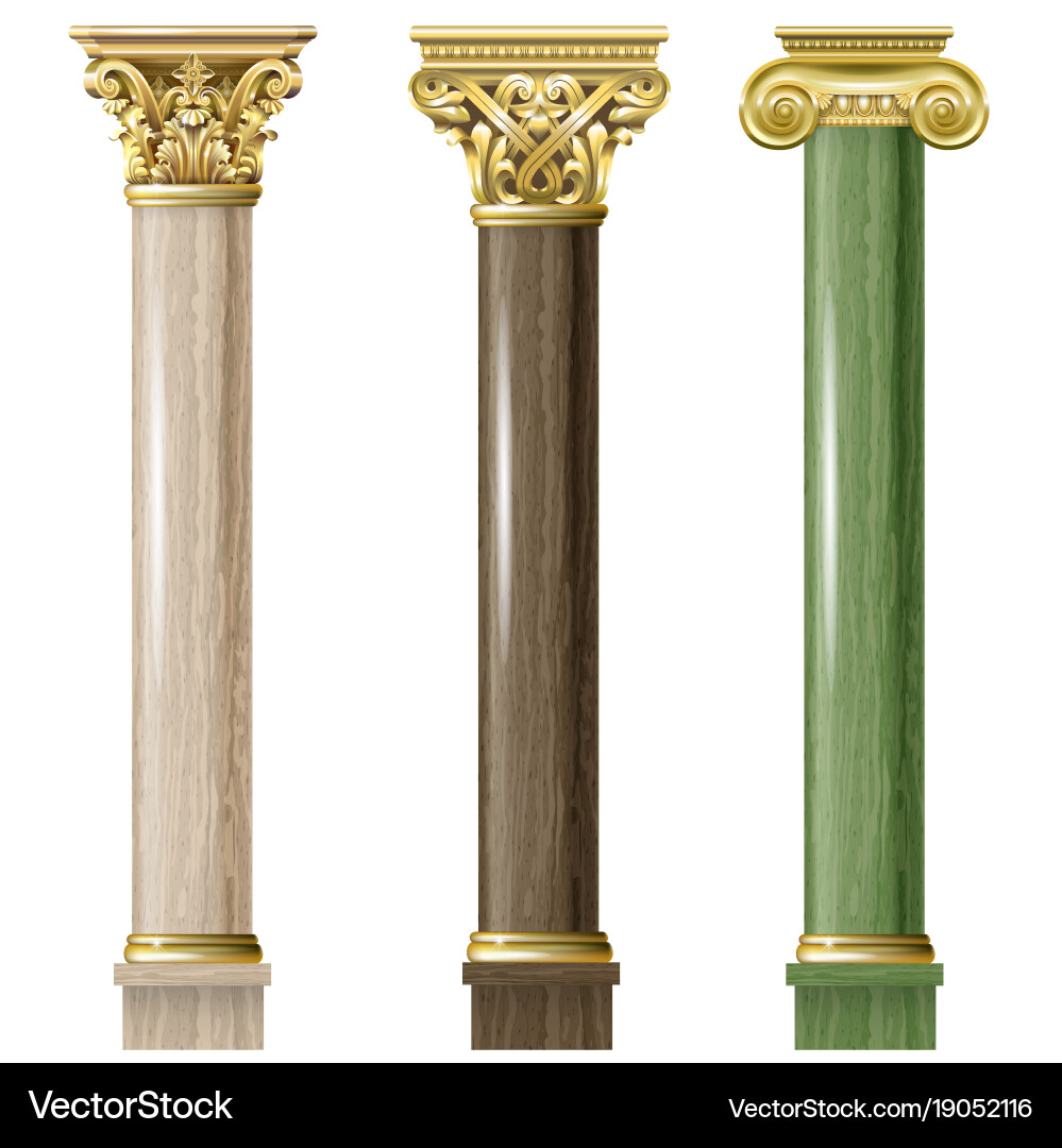 Set of classic marble columns Royalty Free Vector Image