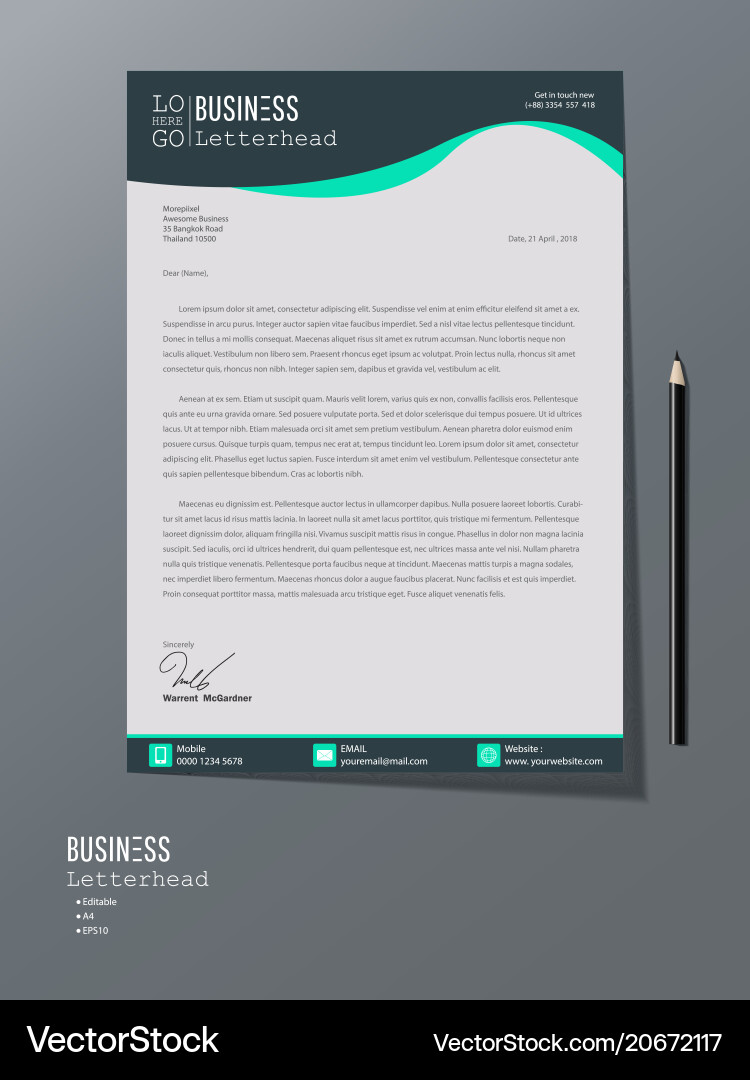 Abstract Letterhead Template Royalty Free Vector Image
