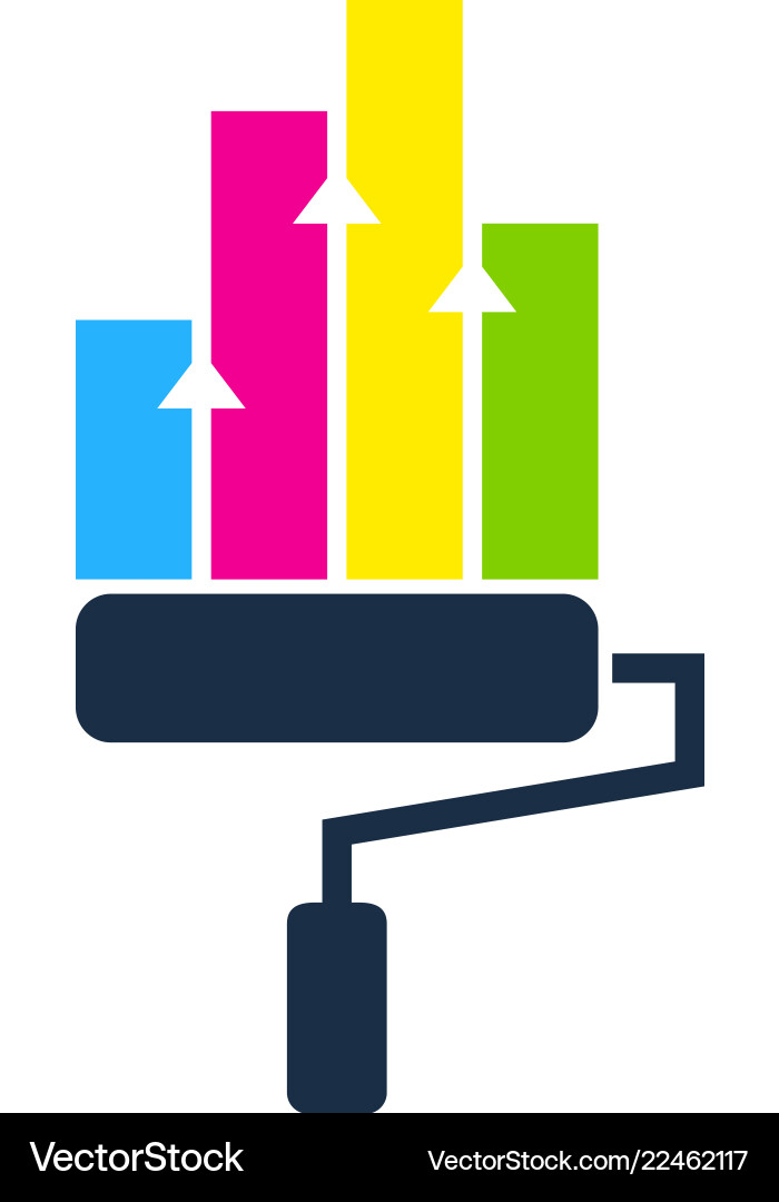 Chart paint logo icon design Royalty Free Vector Image