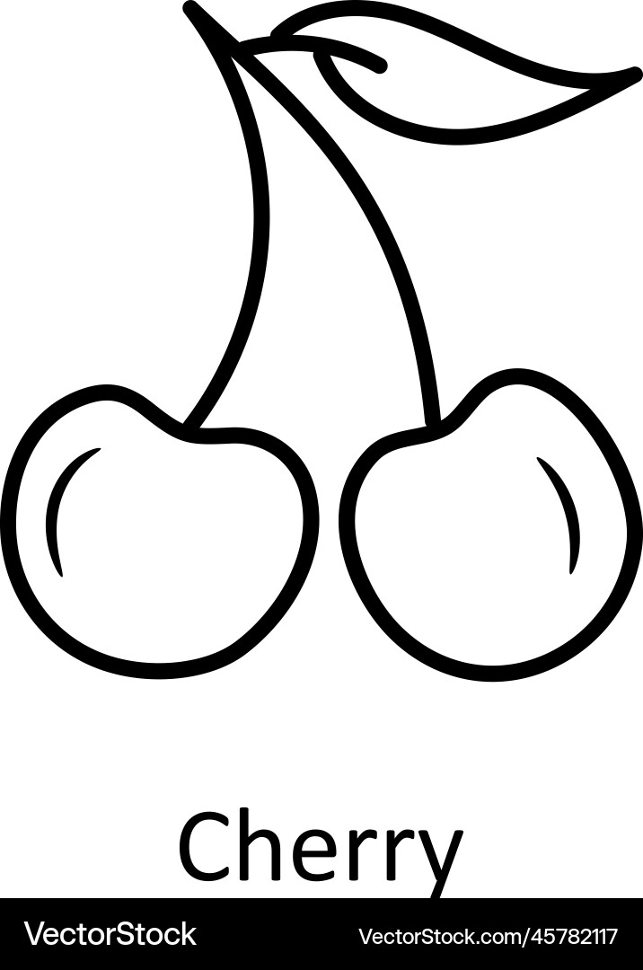 Cherry outline icon design na Royalty Free Vector Image