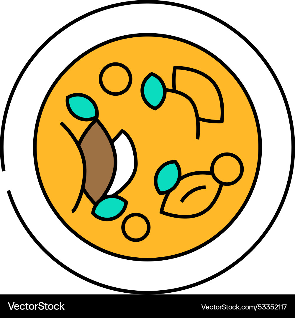 Clam chowder sea cuisine icon color Royalty Free Vector