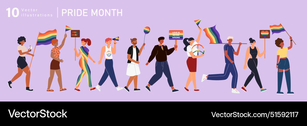 Colorful celebrate pride month Royalty Free Vector Image